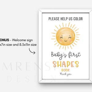 32 Pages SHAPES Baby Shower Coloring Book, Baby's First Shapes Book ...