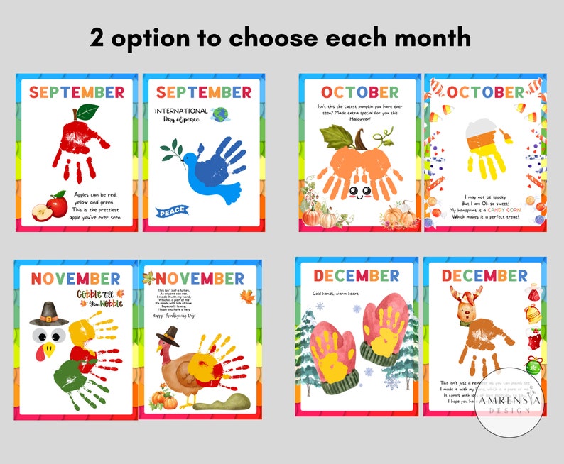 25 DESIGN Handprint Memory Book Printable for Prek, Preschool ...