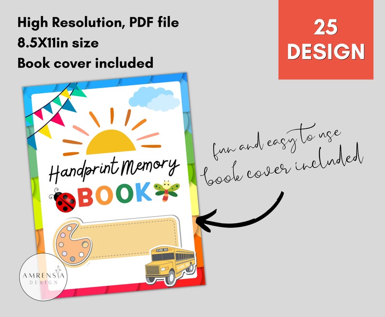 25 DESIGN Handprint Memory Book Printable for Prek, Preschool ...