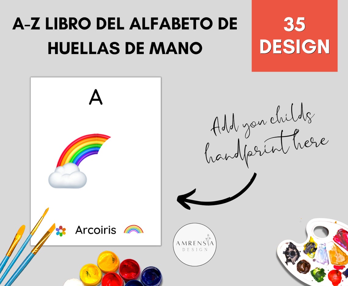 Libro Del Alfabeto De Huellas De Manos 36 Diseño, Alphabet Handptrint ...