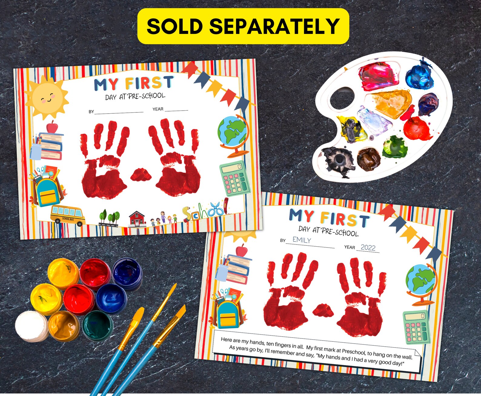 Pencil Handprint Art Back to School Poem Craft First Day of - Etsy