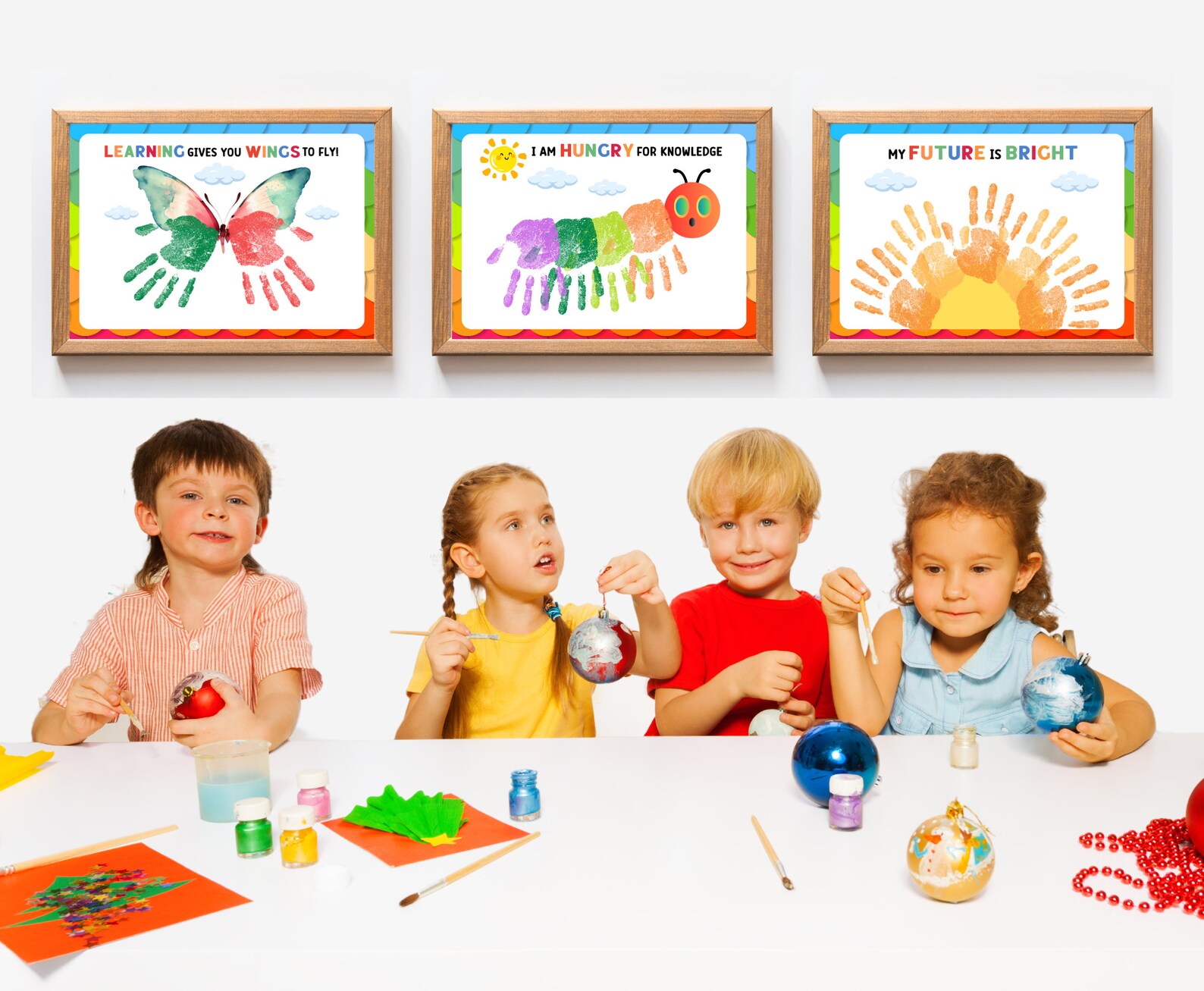 Caterpillar Handprint Art, Hungry for Knowledge, First Day of Preschool ...