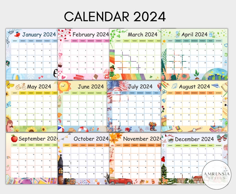 My Handprint Calendar 2024, Memory Book Printable for Prek, Preschool ...