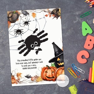 Spider Halloween Poem, Halloween Handprint Art, Happy Halloween ...