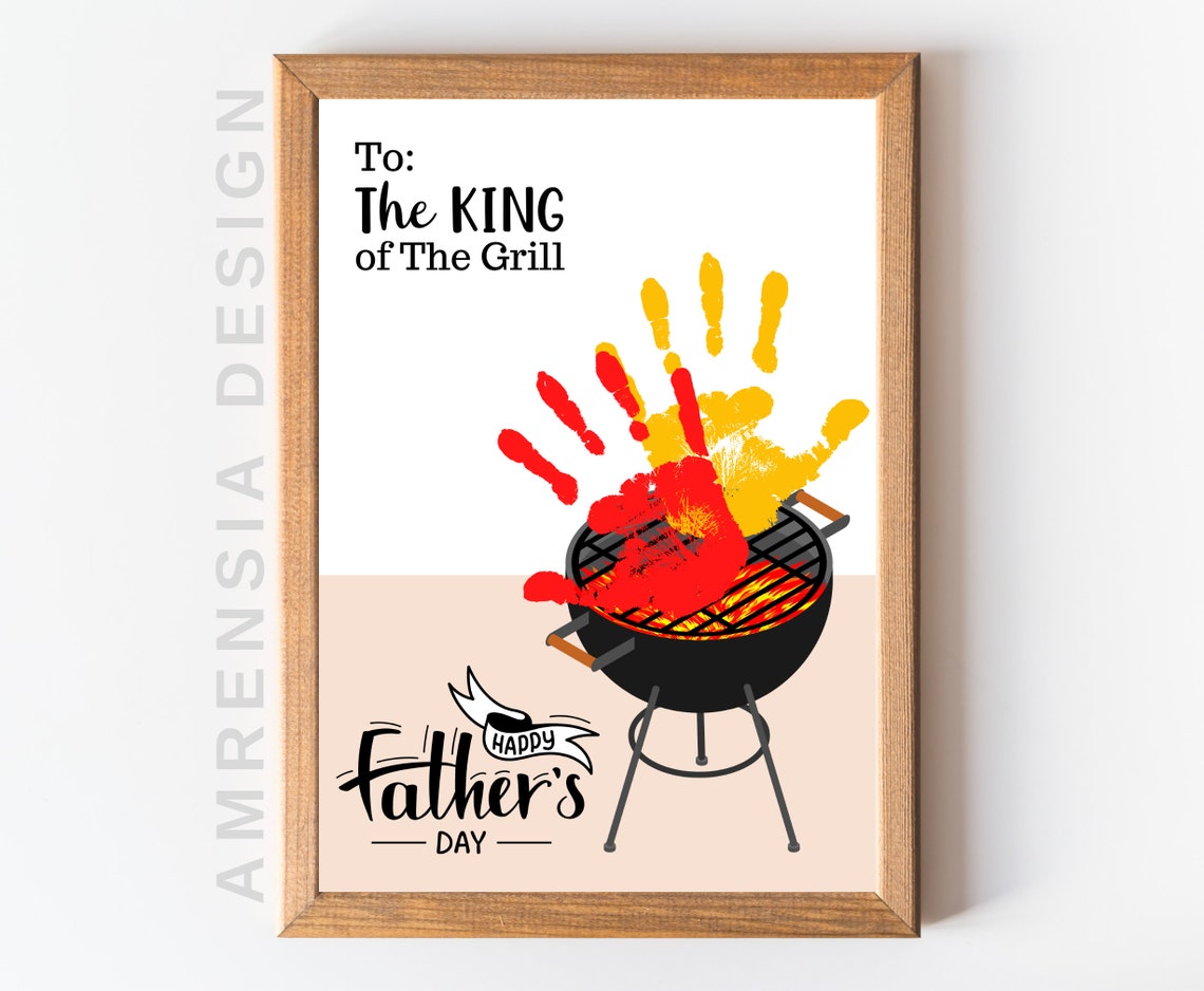 Fathers Day Handprint Keepsake for Dad DIY Personalized - Etsy