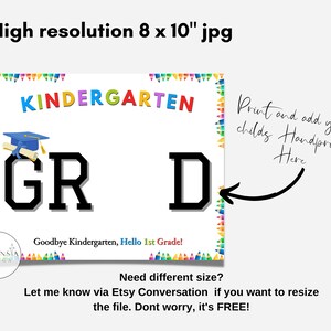 Kindergarten Grad Sign, Graduation Handprint Art Craft, Graduation ...