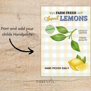 Handprint Craft Market Fresh Sweet Lemon Sign,farmhouse Lemon Handprint ...