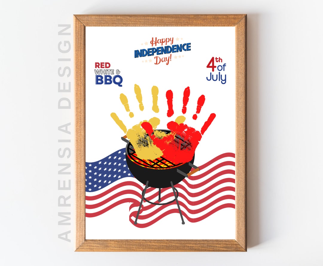 Easy Handprint Craft for Independence Day Happy 4th of July, Handprint ...