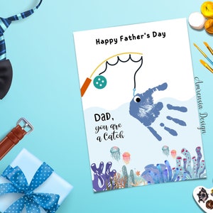 Dad You're a Catch, Fathers Day Handprint Keepsake for Dad, DIY ...