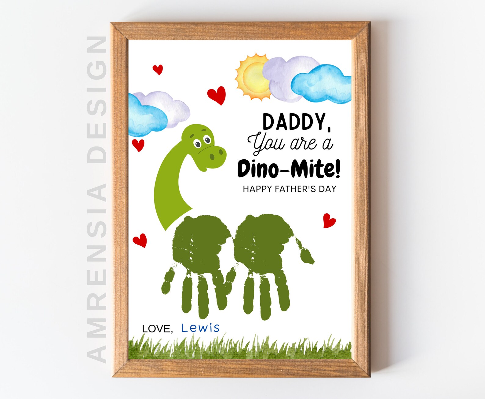 Father's Day Gift Dinosaur Handprint Craft Handprint Art - Etsy