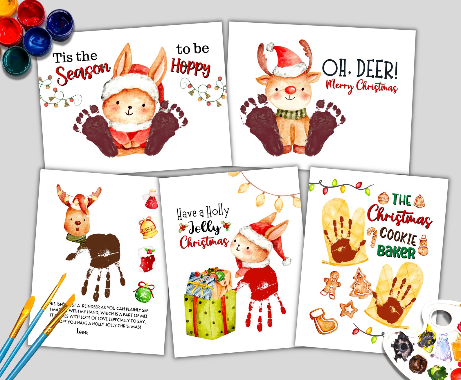 20 Design BUNDLE Christmas Craft Handprint Footprint Finger - Etsy