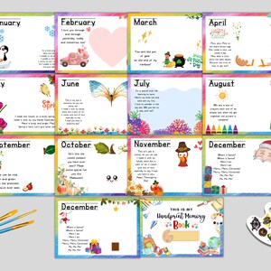 Handprint Memory Book Printable for Prek, Preschool Kindergarten 1st ...