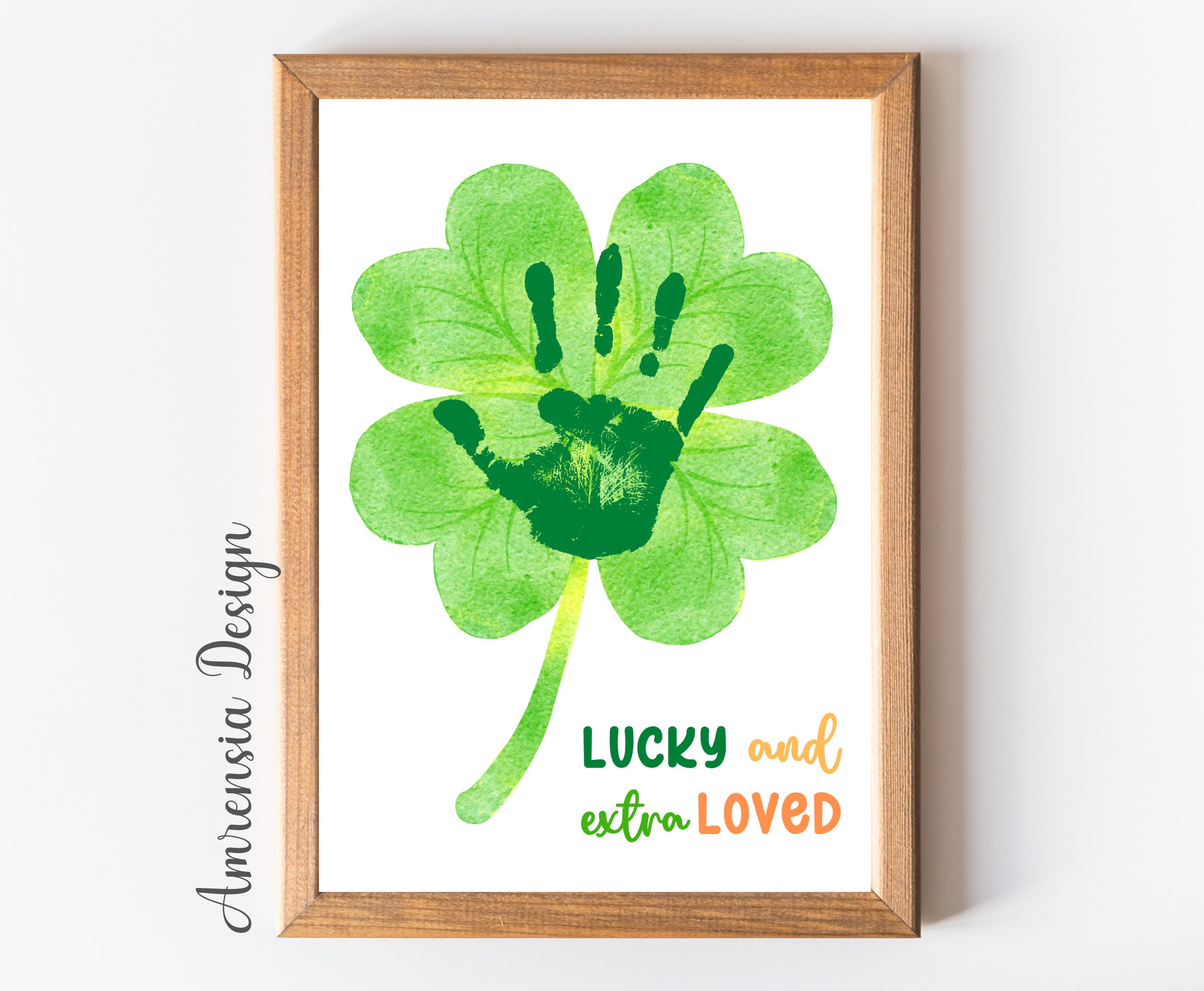 Clover Handprint Template Happy St Patrick's Day Printable - Etsy