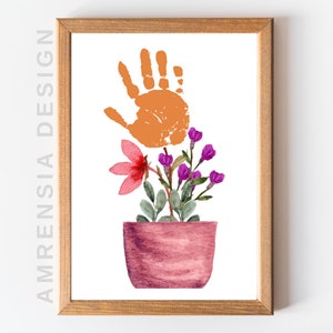 Flower Handprint Art, Handprint Keepsake for Mother’s Day, Birthday ...