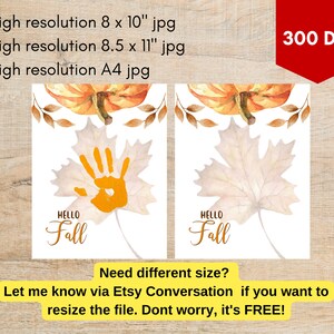 Hello Fall Craft Printable Hand Print Art, Easy Craft for Baby Toddler ...