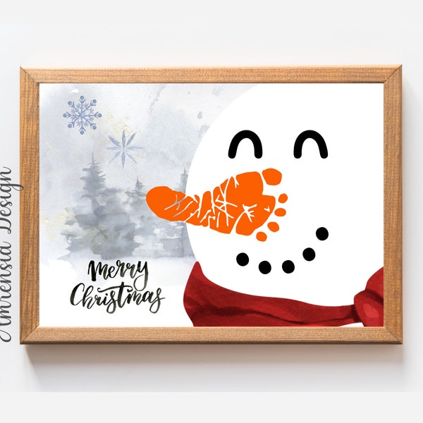 Snowman Handprint Craft - Etsy