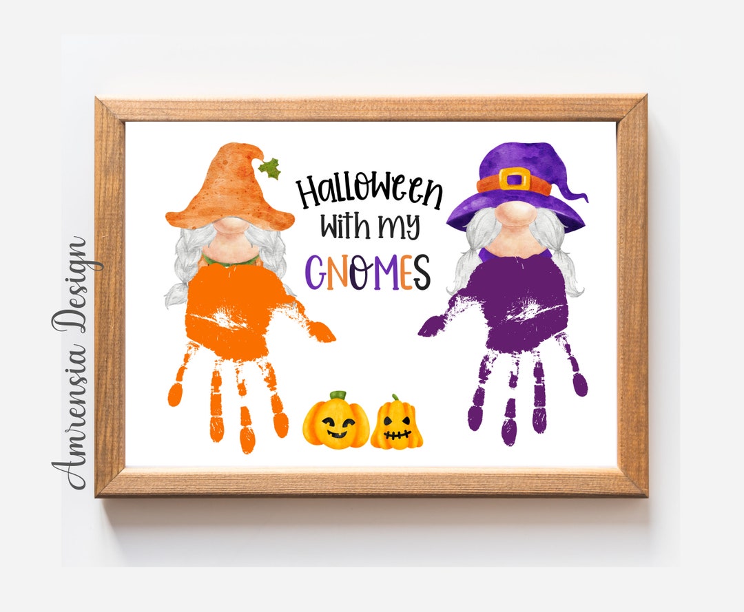 Halloween GNOMES Handprint Art, Happy Halloween Keepsake Craft ...