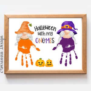 Halloween GNOMES Handprint Art, Happy Halloween Keepsake Craft ...