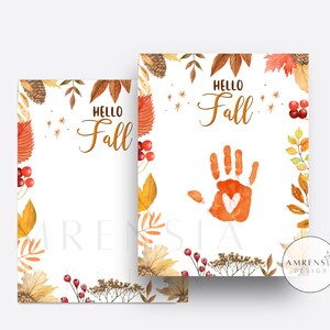 Hello FALL Craft Printable Hand Print Art, Easy Craft for Baby Toddler ...
