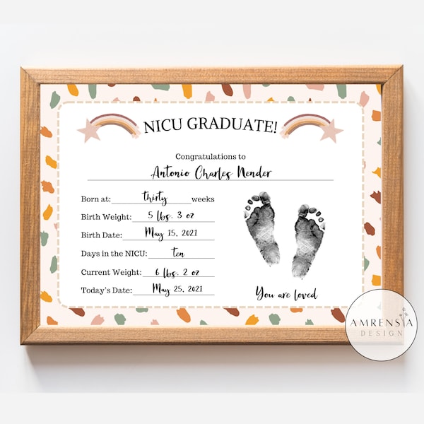 Printable Footprints Newborn Certificate - Etsy