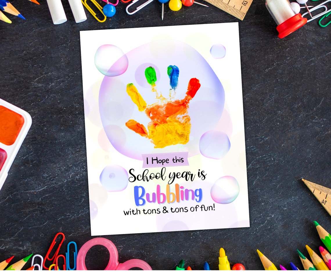 Handprint Art Craft First Day of School Preschool Back to - Etsy