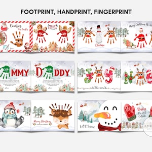 25 Design BUNDLE Christmas Craft Handprint Footprint Finger Art ...