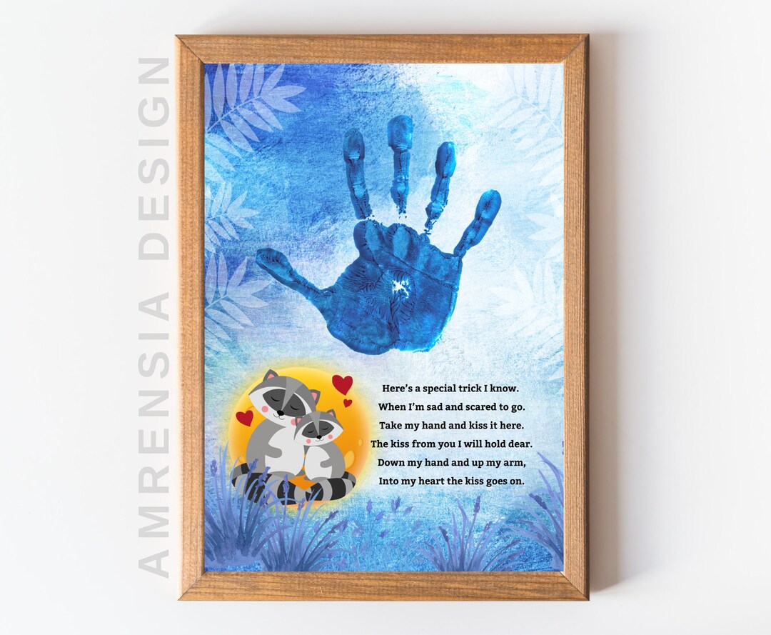 Handprint Art the Kissing Hand Book Raccoon, My First Day of Preschool ...