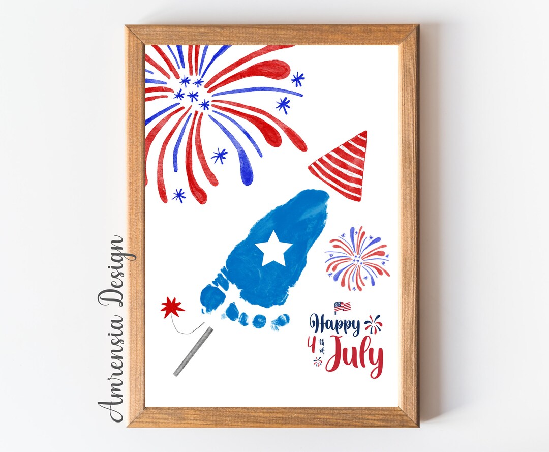 Little Firecracker Easy Footprint Craft for Happy 4th of July, USA ...