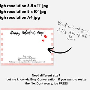 Happy Valentines Day Handprint Art, Kid Poem for Mom Printable Template ...