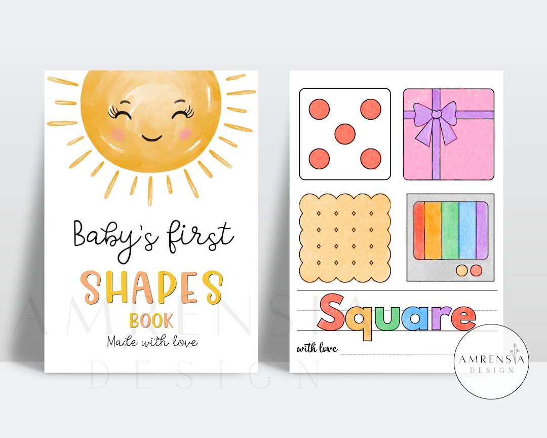 32 Pages SHAPES Baby Shower Coloring Book, Baby's First Shapes Book ...