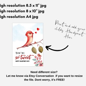 You're so TWEET Handprint Art Valentine Gift, Printable Template for ...