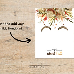 Nuts About FALL Craft Printable Hand Print Art, Easy Craft for Baby ...