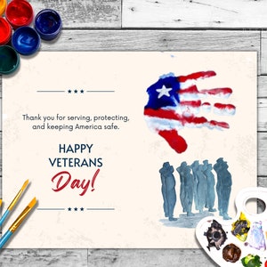 Easy Handprint Craft for Veterans Day, USA Flag, Happy Veterans Day ...