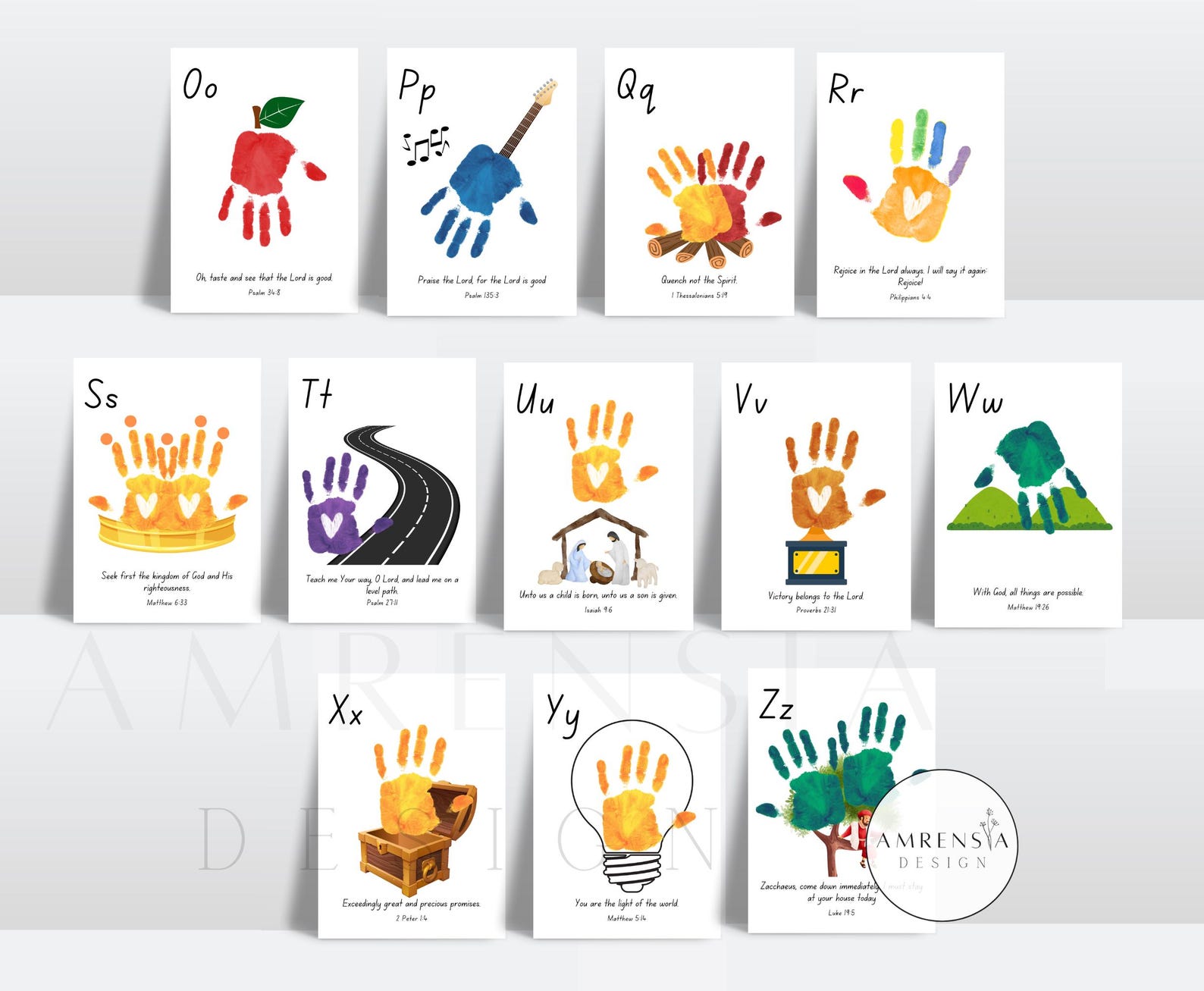 Alphabet of God's Word A to Z Bible Handprint Art Christian Handprint ...