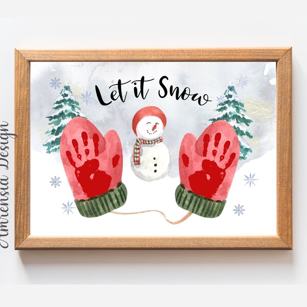 Christmas Handprint Art - Etsy
