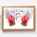 Christmas Handprint Art, Let It Snow Snowman Mittens, Home Decoration ...