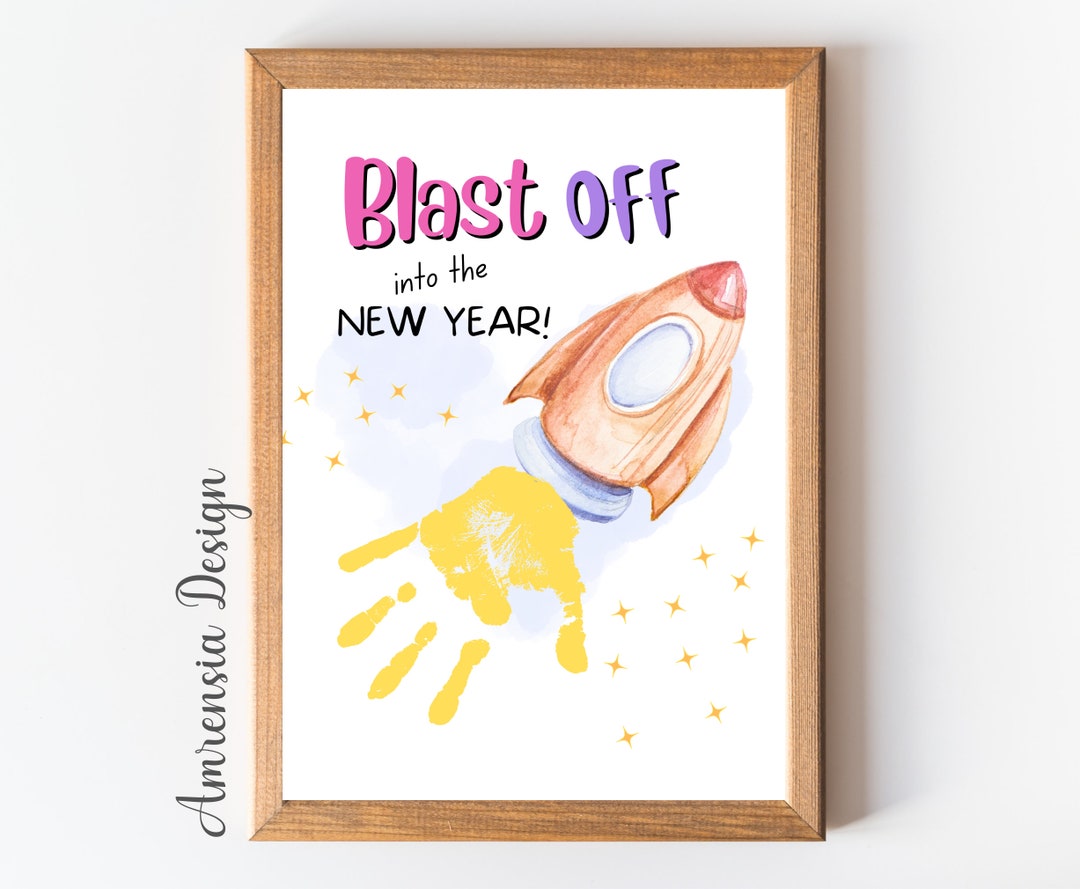 Happy New Year Craft Handprint Footprint Art Template Printable for ...