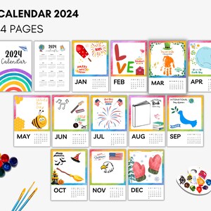 CALENDAR 2024 Handprint Art, Handprint Memory Book, A-z Scavenger Hunt ...