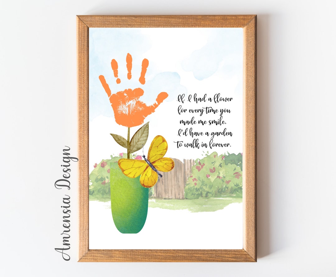 Gift for Mother,mother's Day, Mom Birthday, Handprint Flower,toddler ...