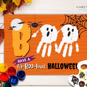 BUNDLE Halloween Handprint Footprint Art,happy Halloween Keepsake Craft ...