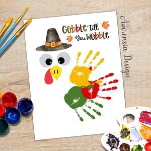 Turkey Handprint Craft, Autumn Fall Activity, Thanksgiving Printable ...