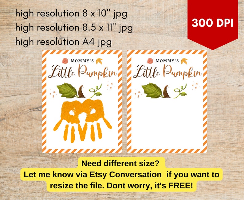 Mommy's Little Pumpkin Craft Printable Hand Print Art, Easy Craft for ...