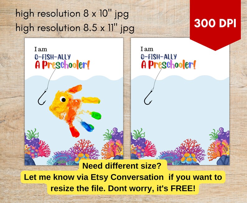 O FISH Ally a Preschooler Handprint Art First Day of School - Etsy