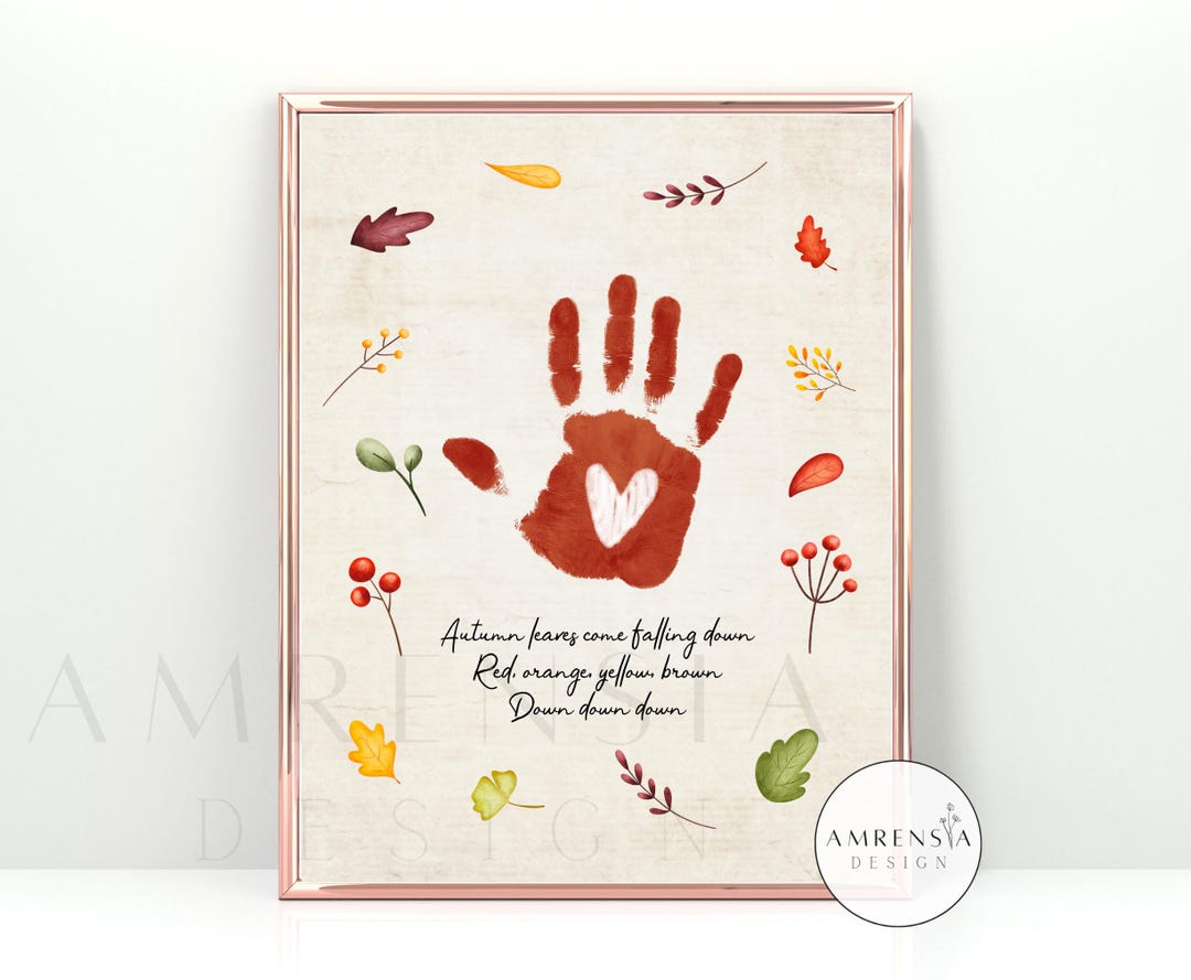Autumn Poem Handprint Art, Maple Autumn Fall Craft, Handprint Craft ...