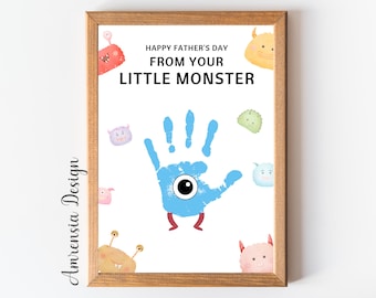 25 Design Fathers Day Handprint Footprint Keepsake for Dad, DIY ...