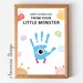 Happy Fathers Day From Your Little Monster Handprint Keepsake for Dad ...