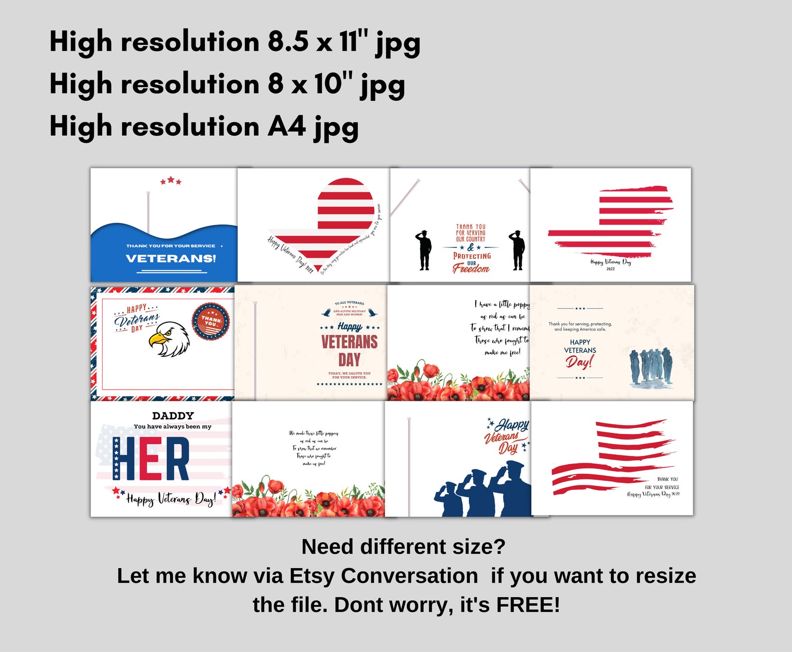 BUNDLE Veterans Day Handprint Art Template Easy Printable - Etsy