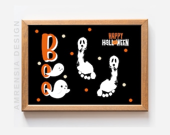 Footprint Halloween Art - Etsy