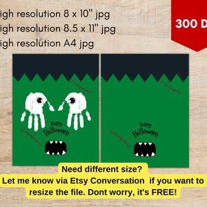 Frankenstein Handprint Art Craft, Happy Halloween Keepsake Craft ...