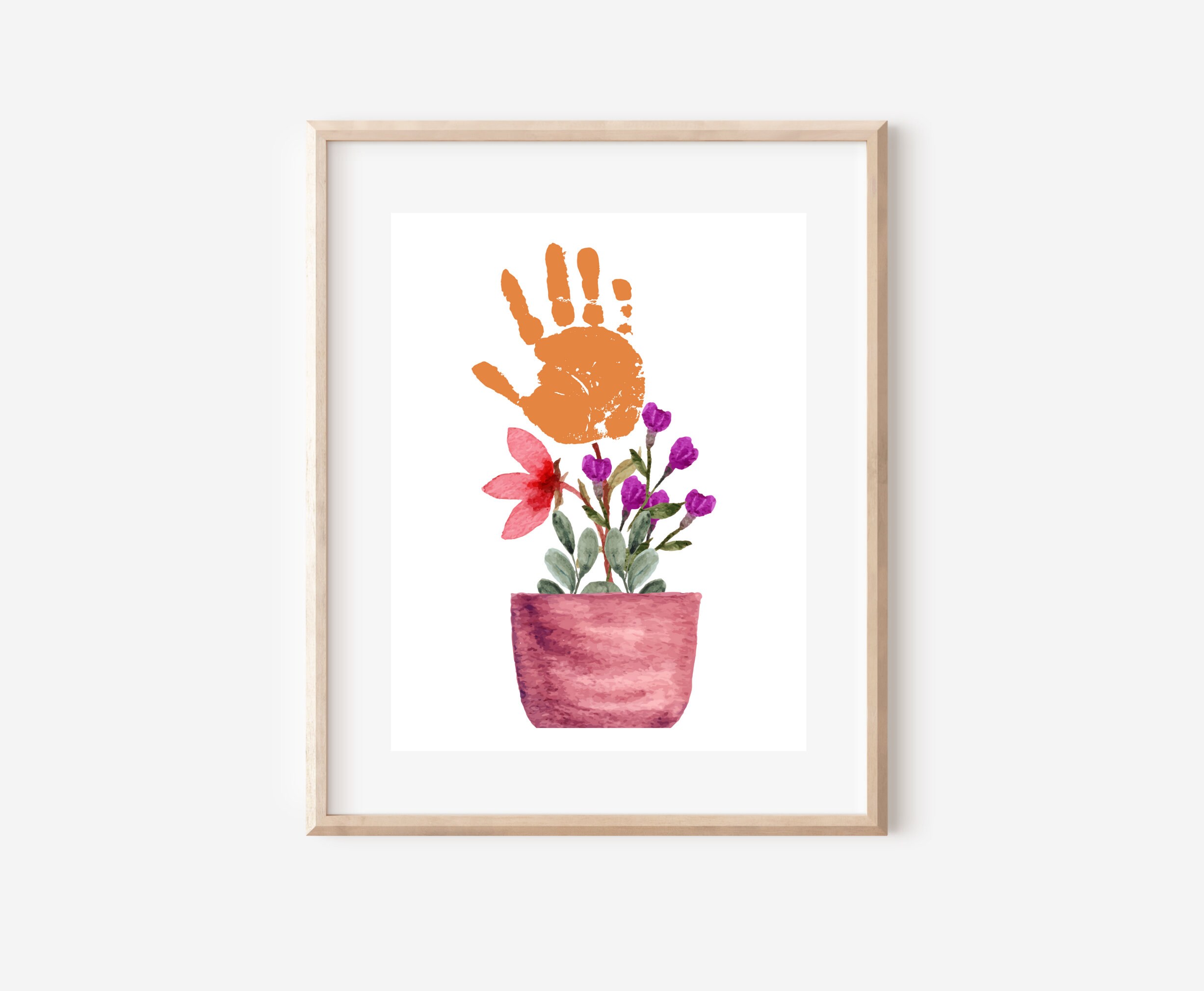 Flower Handprint Art Handprint Keepsake for Mothers Day - Etsy Australia